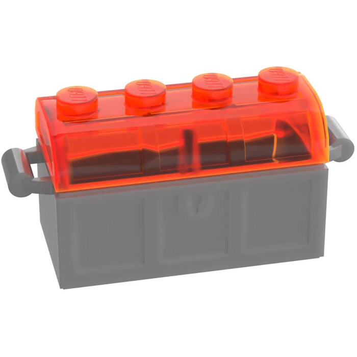 LEGO Treasure Chest with Slots with Transparent Neon Reddish Orange ...
