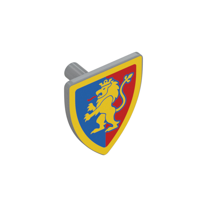 LEGO Triangular Shield (Short) with Yellow Lion Rampant on Blue/Red ...