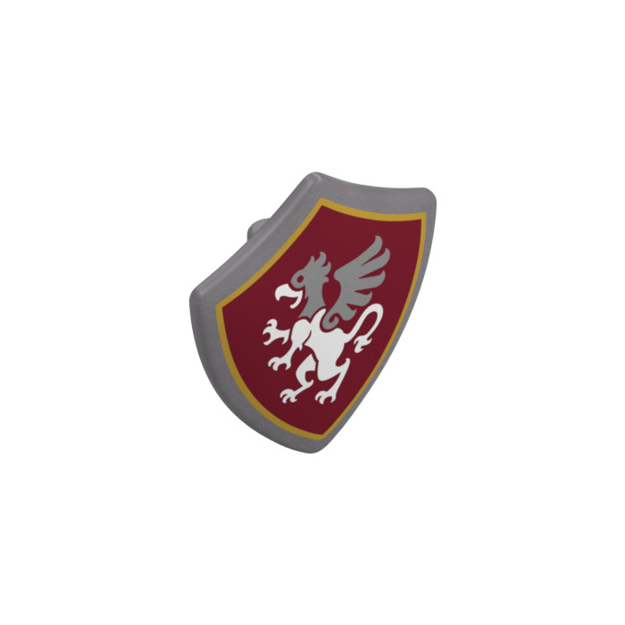 LEGO Triangular Shield with Spiked Top with Griffin on Dark Red (4972 / ...