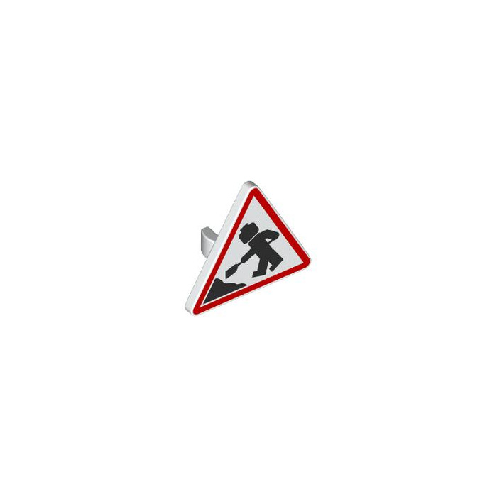 LEGO Triangular Sign with Minifigure digging with Open 'O' Clip (78290 ...