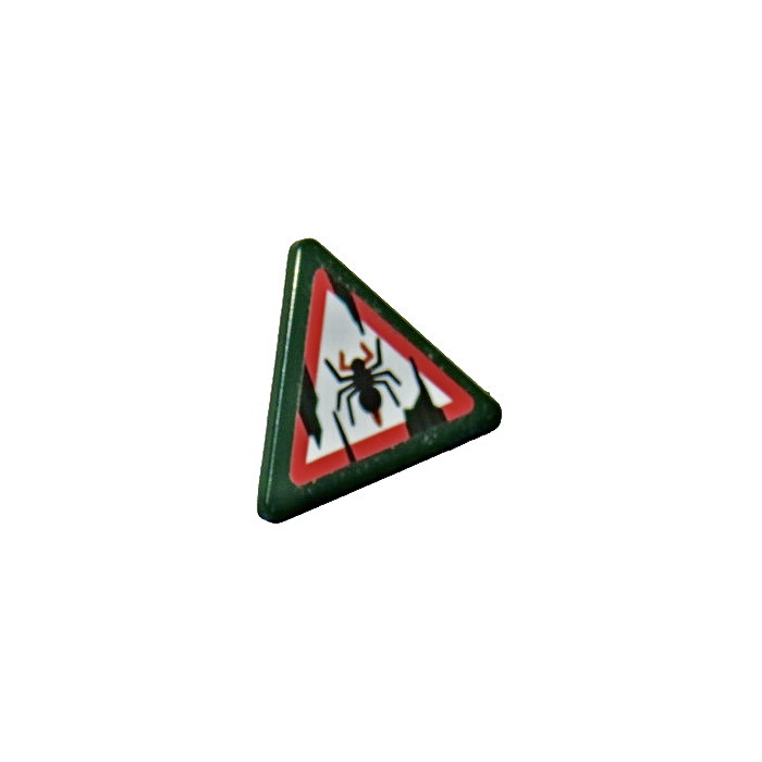 LEGO Triangular Sign with Worn Spider Warning Sticker with Split Clip ...