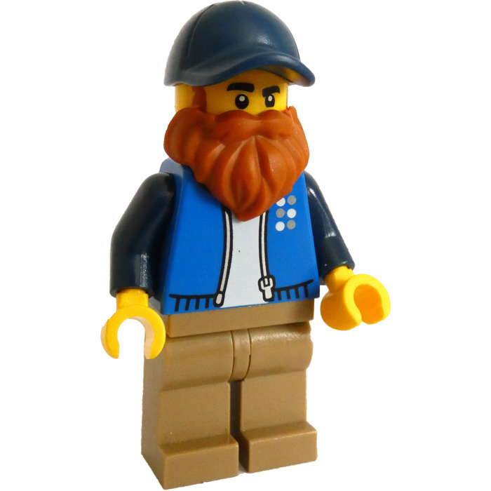 LEGO Truck Driver with Dark Orange Beard with Moustache Minifigure ...