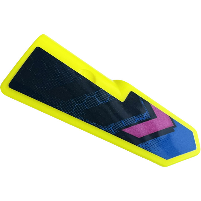LEGO Vibrant Yellow Curved Panel 21 Right with Pink and Blue Pattern ...