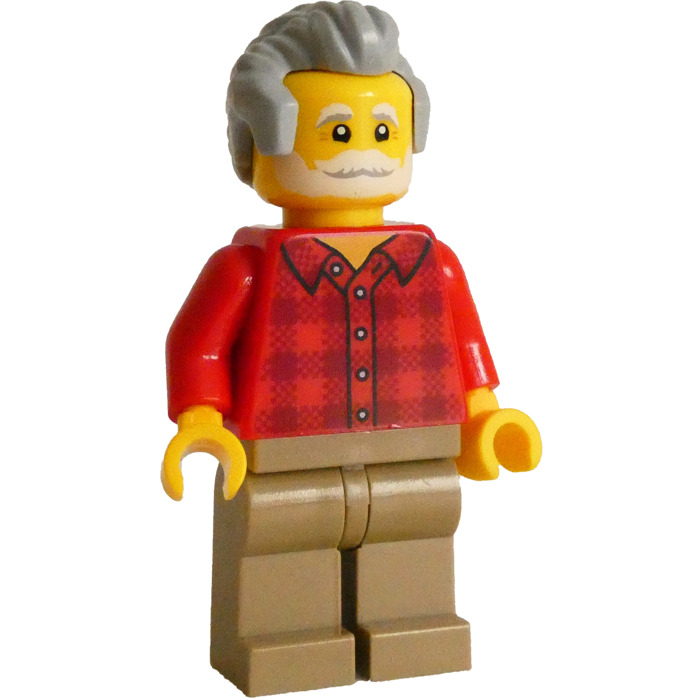 LEGO Visitor with Red Plaid Flannel Shirt Minifigure | Brick Owl - LEGO ...