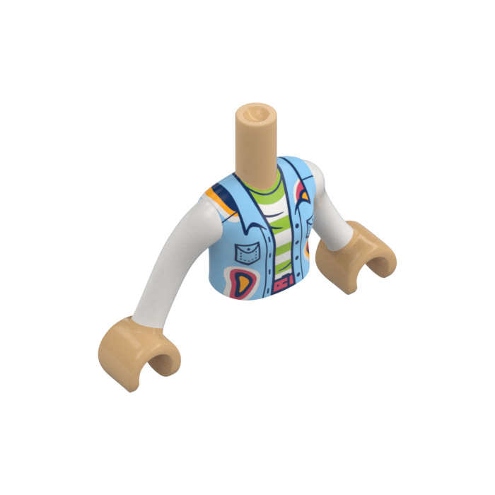 LEGO Warm Tan Liann with Light Blue Vest Friends Torso (73141 / 92456 ...