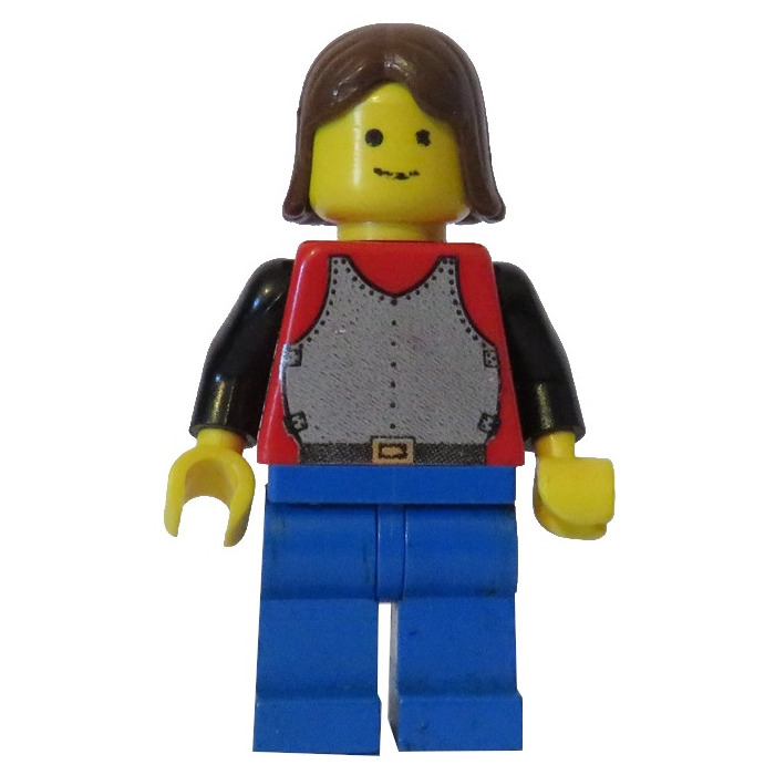 LEGO Weapons Merchant Plate Armor on Red Torso Brown Short Hair ...