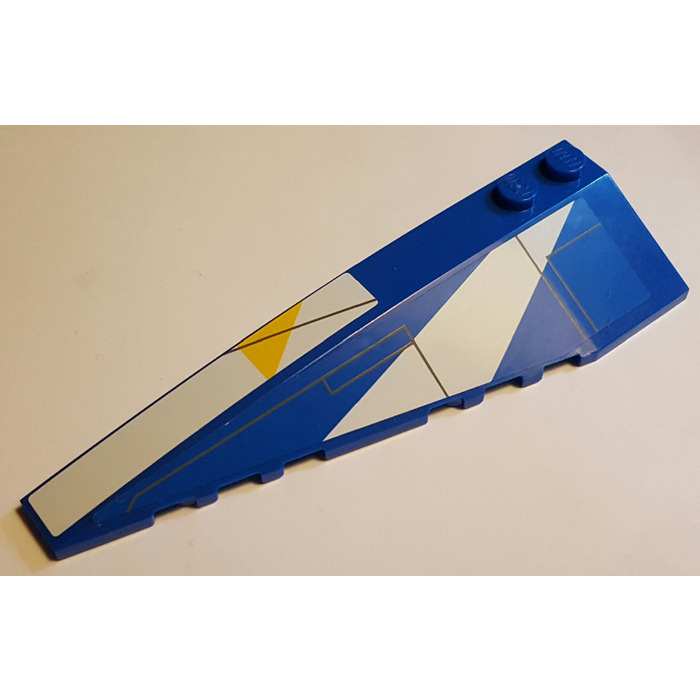 LEGO Wedge 10 x 3 x 1 Double Rounded Left with White and Yellow ...