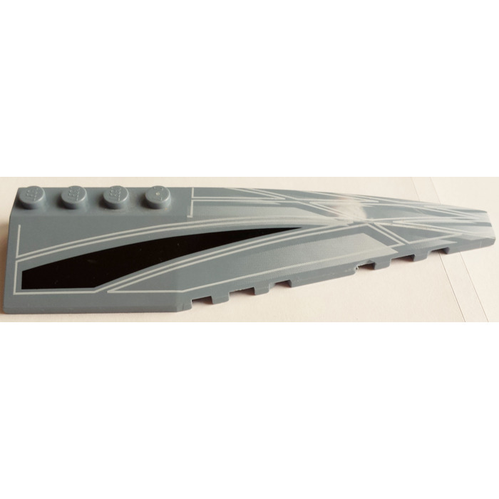 LEGO Wedge 12 x 3 x 1 Double Rounded Right with White Strips and Black ...