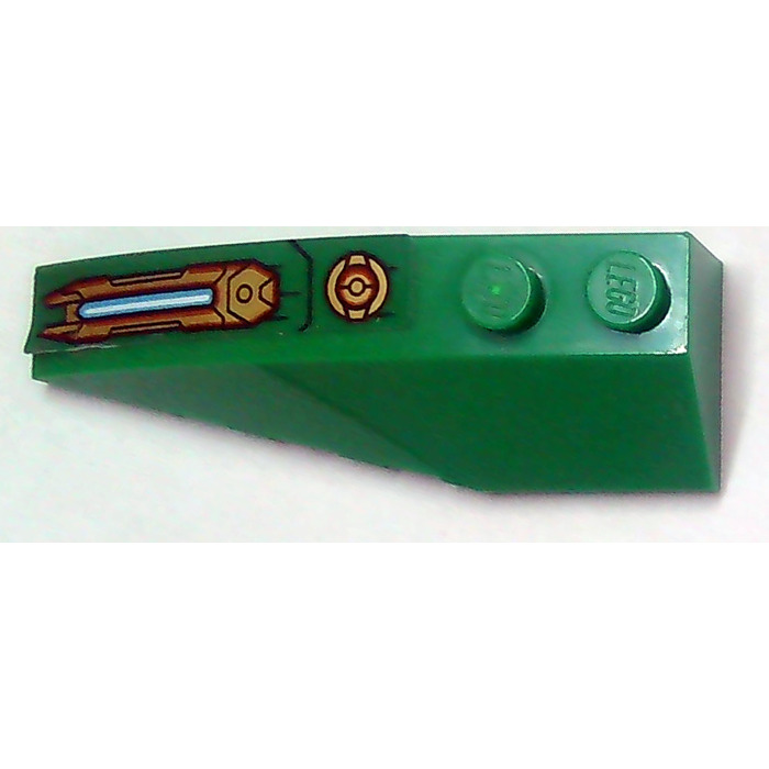 LEGO Wedge 2 x 6 Double Left with Gold Circle and Armor Plate Sticker ...