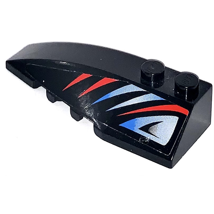 LEGO Wedge 2 x 6 Double Left with Red/Blue Fading Streaks (Left ...