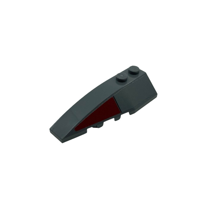 LEGO Wedge 2 x 6 Double Left with SW Slave I Dark Red Triangle Sticker ...