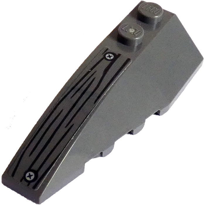 LEGO Wedge 2 x 6 Double Left with Two Rivets and Black Lines Sticker ...