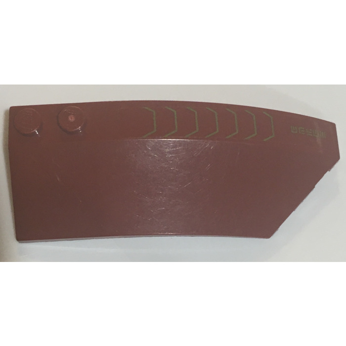 LEGO Wedge 3 x 8 x 2 Curved Right with Vent and Alien Characters ...