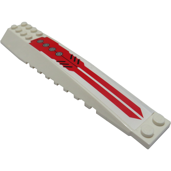 LEGO Wedge 4 x 16 Triple Curved with Red Line with Circles Sticker ...