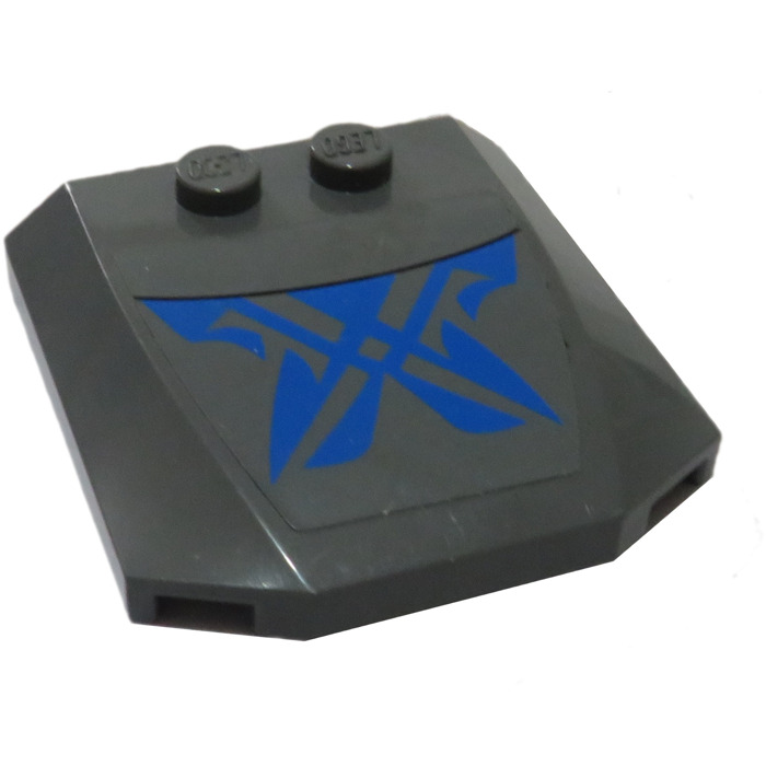 LEGO Wedge 4 x 4 Curved with Black Line and Blue Markings Pattern ...