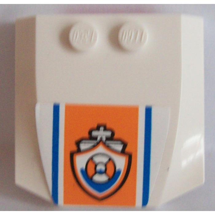 LEGO Wedge 4 x 4 Curved with Blue Lines and Coast Guard Logo Sticker ...