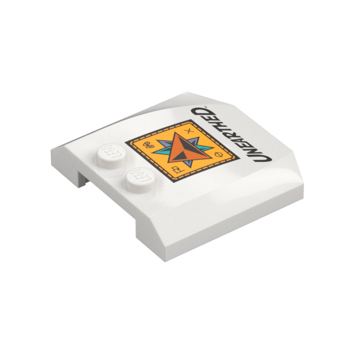 LEGO Wedge 4 x 4 Curved with Bright Light Orange Windrose and ...