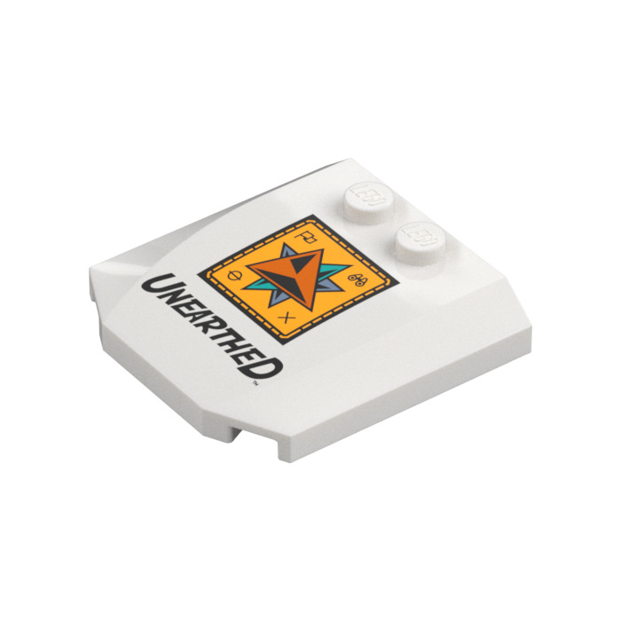 LEGO Wedge 4 x 4 Curved with Bright Light Orange Windrose and ...
