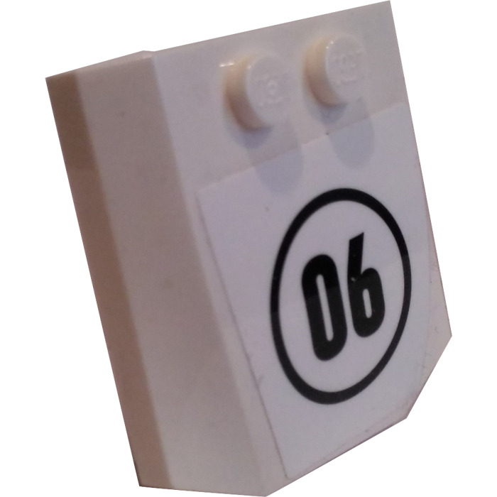 LEGO Wedge 4 x 4 Curved with Circled Number 06 Sticker (45677) | Brick ...