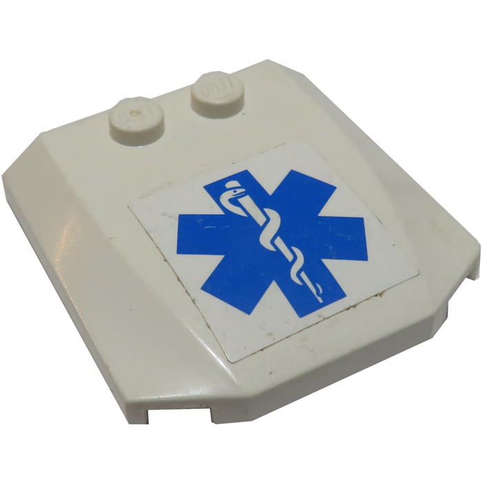 LEGO Wedge 4 x 4 Curved with EMT Star of Life Sticker (45677) | Brick ...