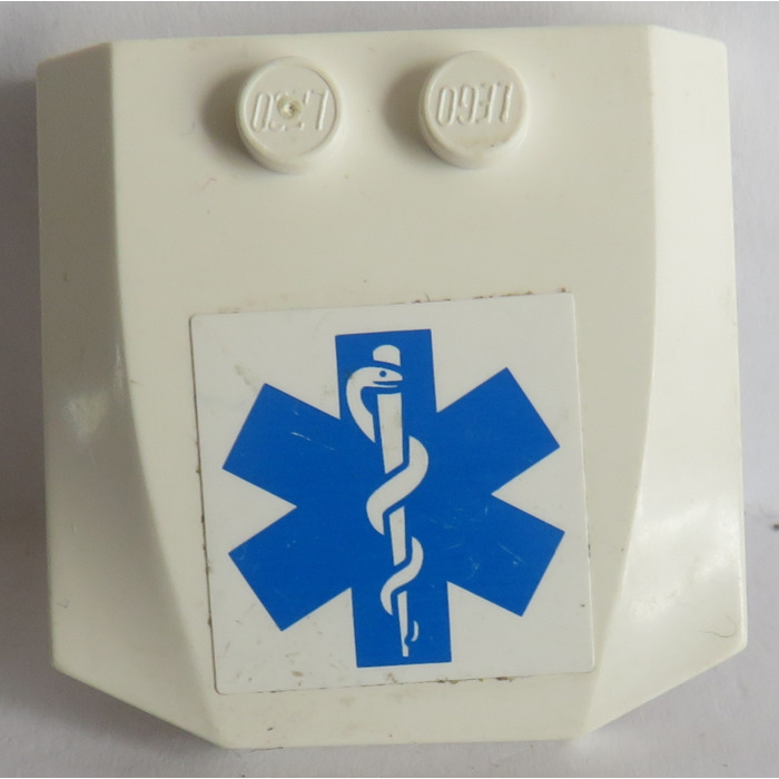LEGO Wedge 4 x 4 Curved with EMT Star of Life Sticker (45677) | Brick ...