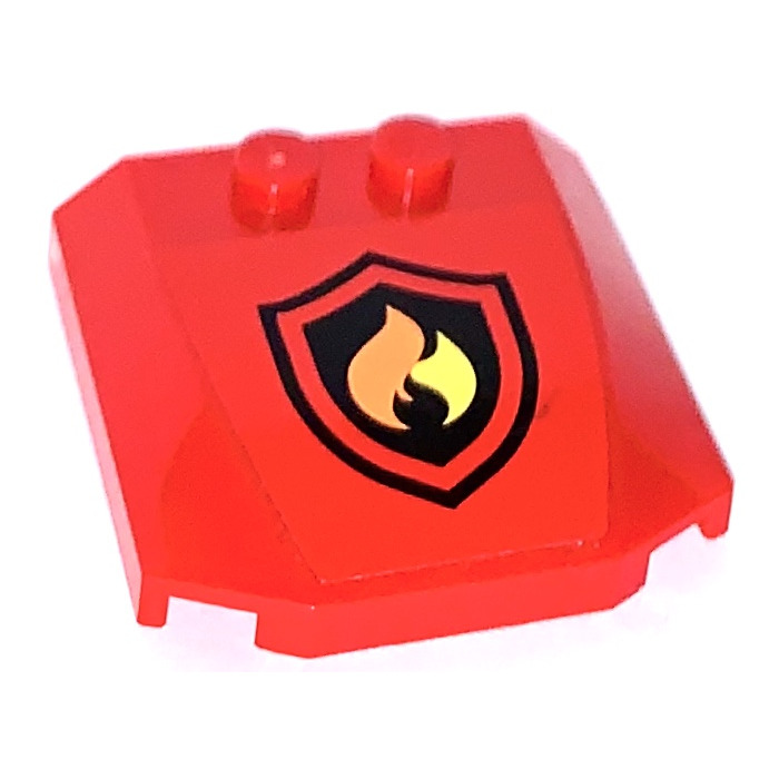 LEGO Wedge 4 x 4 Curved with Fire Logo Sticker (45677) | Brick Owl ...