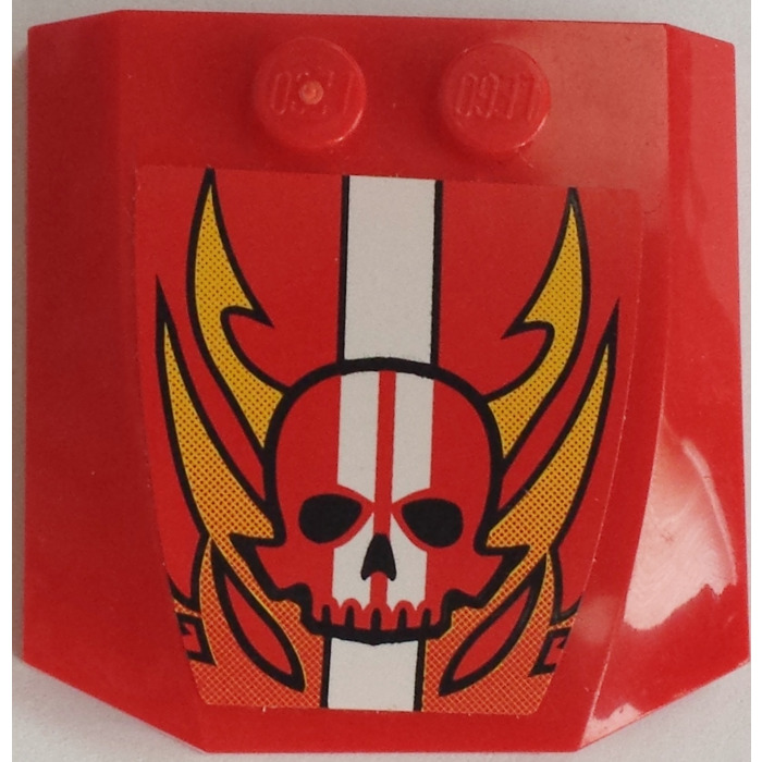 LEGO Wedge 4 x 4 Curved with Flaming Skull Sticker (45677) | Brick Owl ...