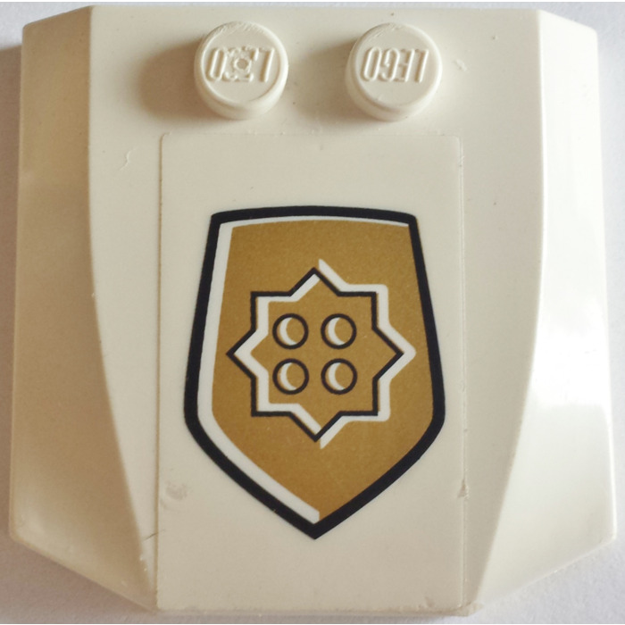 LEGO Wedge 4 x 4 Curved with Gold Police Badge Sticker (45677) | Brick ...