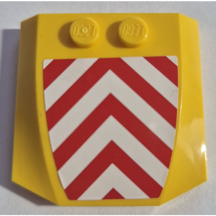 LEGO Wedge 4 x 4 Curved with Red and White Danger Chevrons Sticker ...