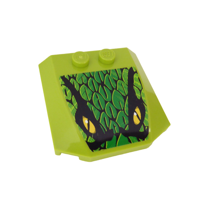 LEGO Wedge 4 x 4 Curved with Scales and Yellow Eyes Sticker (45677 ...