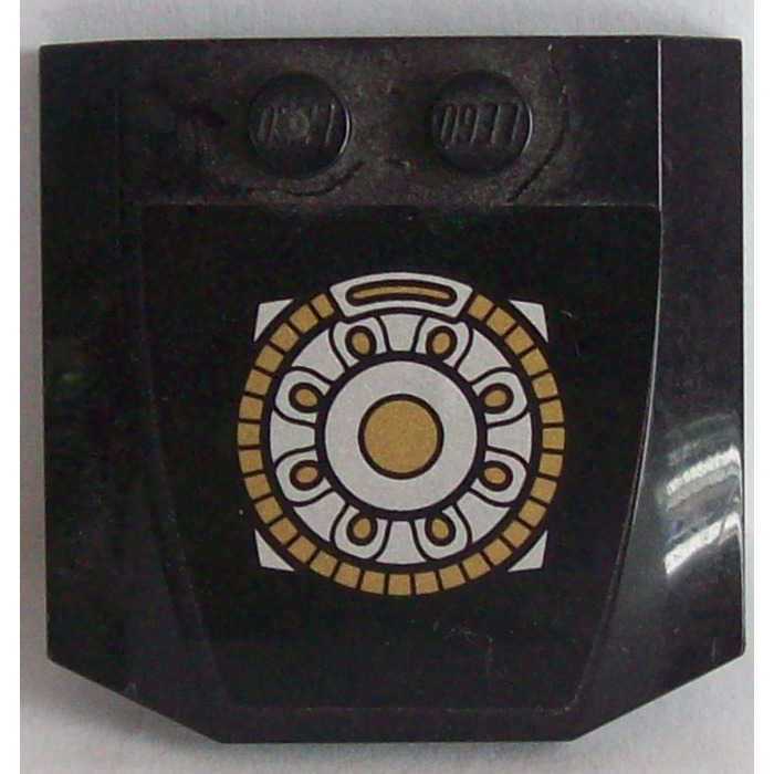 LEGO Wedge 4 x 4 Curved with Silver and Gold Circle Sticker (45677 ...