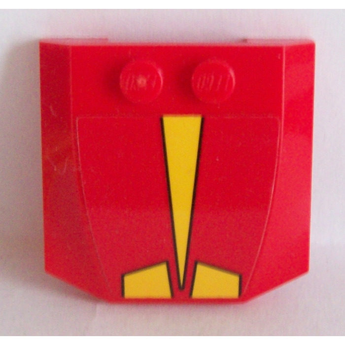 LEGO Wedge 4 x 4 Curved with Yellow Shapes Pattern Sticker (45677 ...