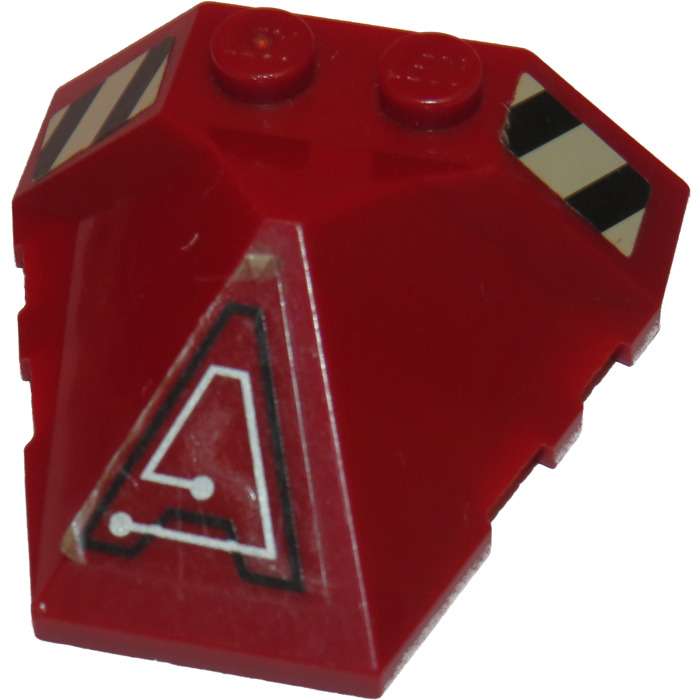LEGO Wedge 4 x 4 Quadruple Convex Slope Center with Circuits and Hazard ...