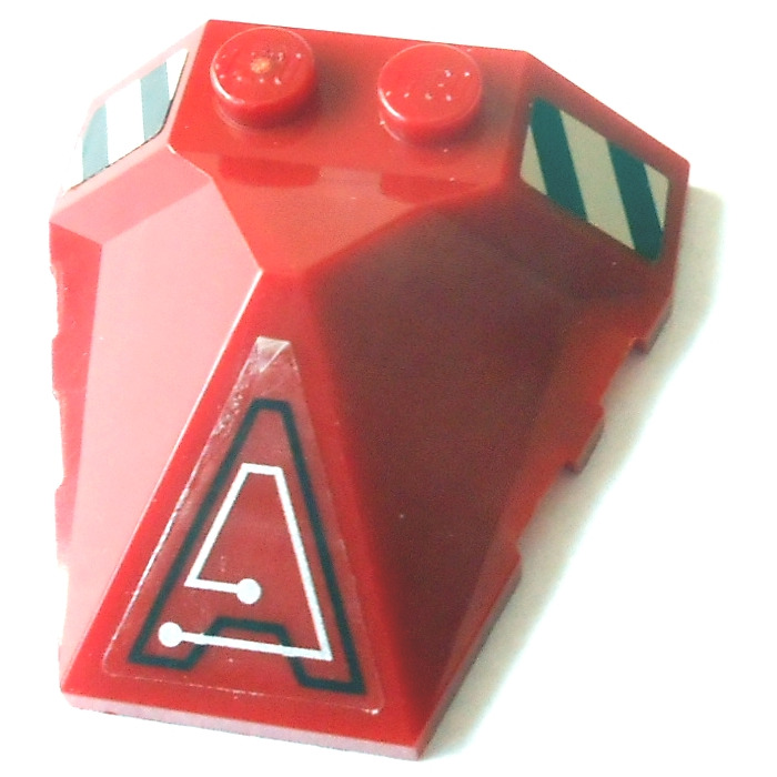 LEGO Wedge 4 x 4 Quadruple Convex Slope Center with Circuits and Hazard ...