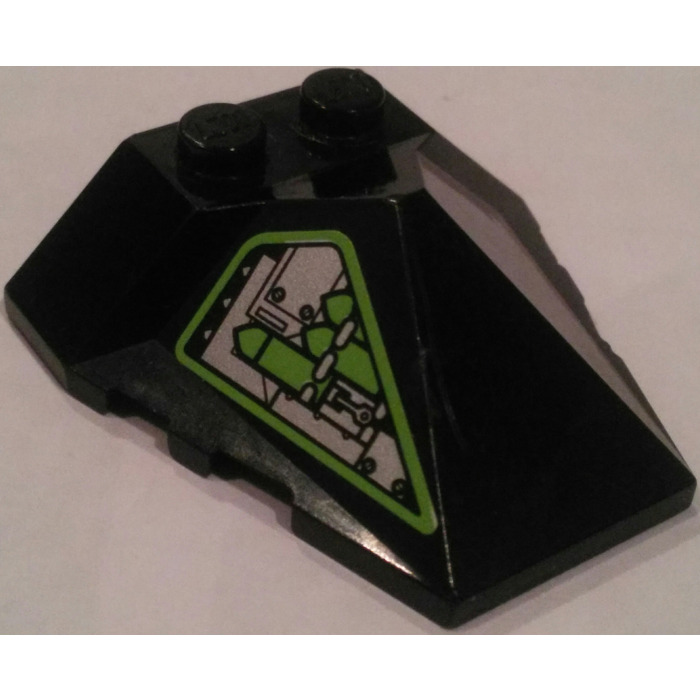 LEGO Wedge 4 x 4 Quadruple Convex Slope Center with Green/White Exo ...