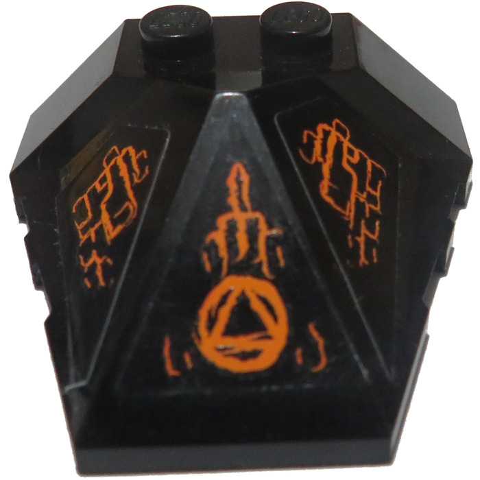 LEGO Wedge 4 x 4 Quadruple Convex Slope Center with Orange Lines and ...