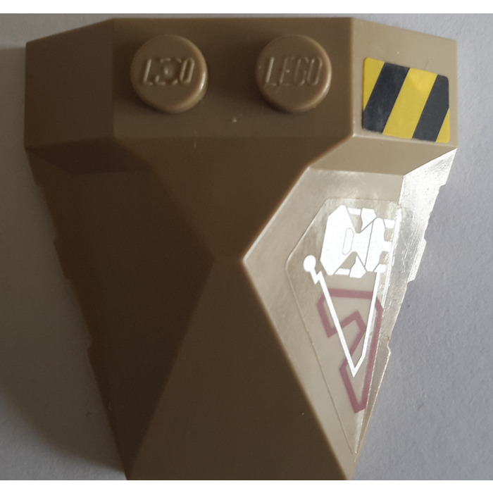 LEGO Wedge 4 x 4 Quadruple Convex Slope Center with Stripes Right 7711 ...