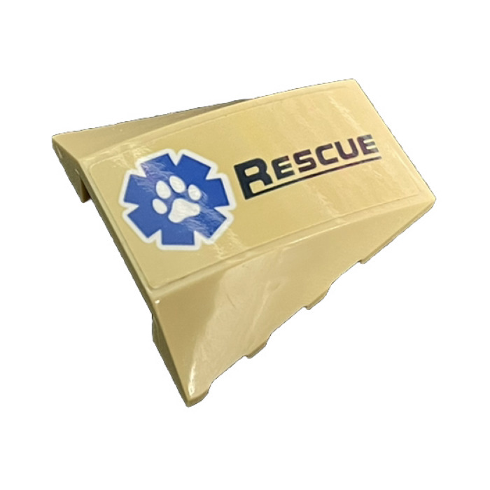 LEGO Wedge 4 x 4 Triple Curved without Studs with Right Side Rescue Paw ...