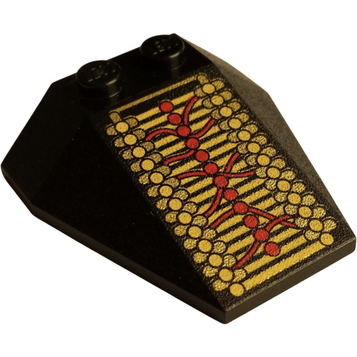 LEGO Wedge 4 x 4 Triple with Gold and Red Circuitry without Stud ...