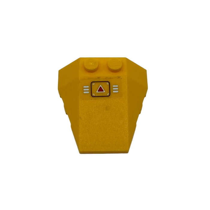LEGO Wedge 4 x 4 Triple with Red Triangle Sticker with Stud Notches ...