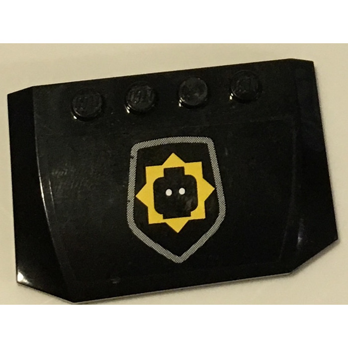 LEGO Wedge 4 x 6 Curved with Black Bad Cop Logo Sticker (52031) | Brick ...