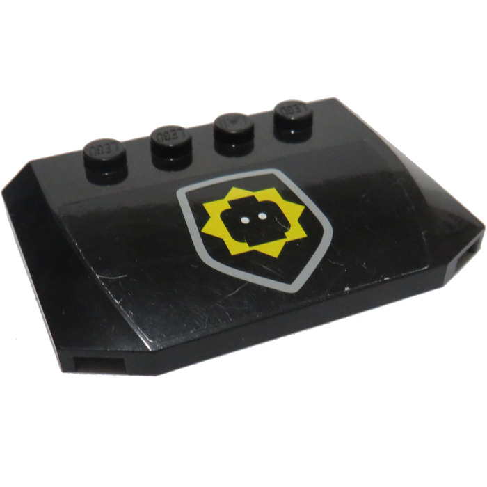 LEGO Wedge 4 x 6 Curved with Black Bad Cop Logo Sticker (52031) | Brick ...