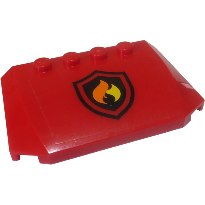 LEGO Wedge 4 x 6 Curved with Fire Logo 60002 Sticker (52031) | Brick ...