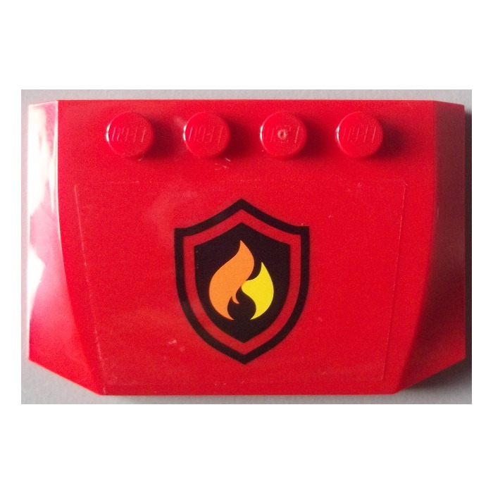 LEGO Wedge 4 x 6 Curved with Fire Logo 60002 Sticker (52031) | Brick ...