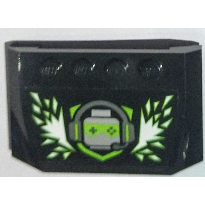 LEGO Wedge 4 x 6 Curved with Gaming Logo Minifigure Head with Headset ...