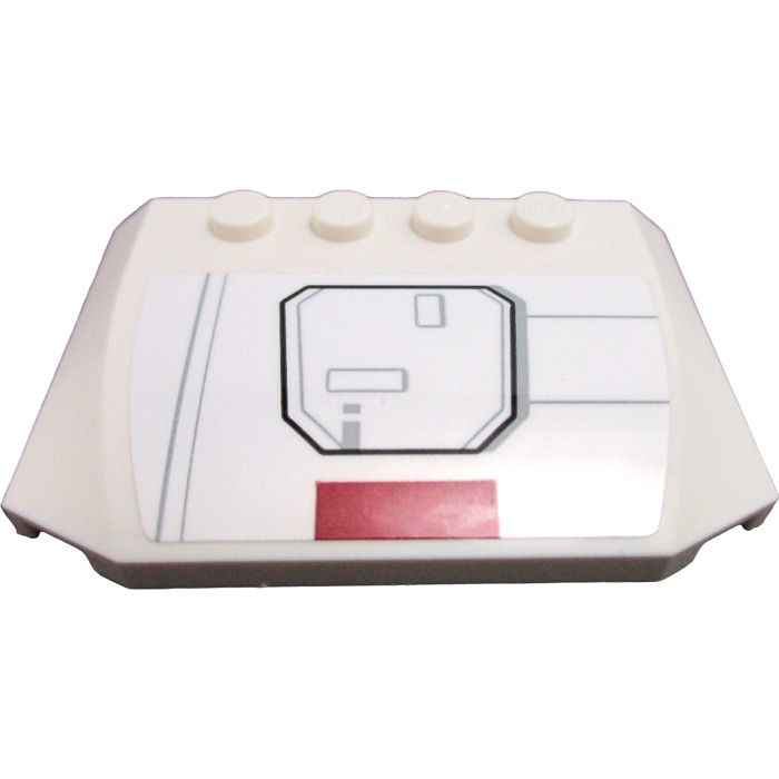 LEGO Wedge 4 x 6 Curved with Hull Plates and Dark Red Stripe 'SW X-wing ...