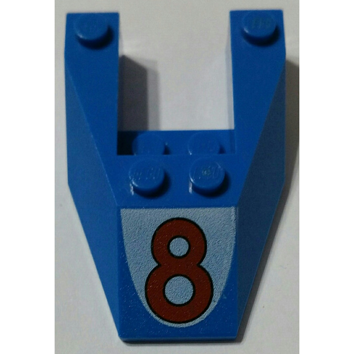 LEGO Wedge 6 x 4 Cutout with "8" without Stud Notches (6153 / 82491 ...