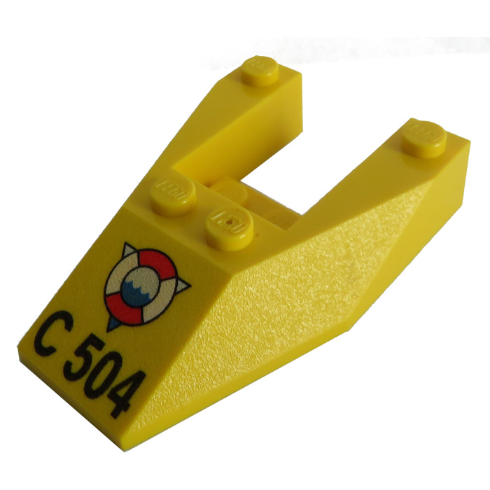 LEGO Wedge 6 x 4 Cutout with Coast Guard Logo without Stud Notches ...