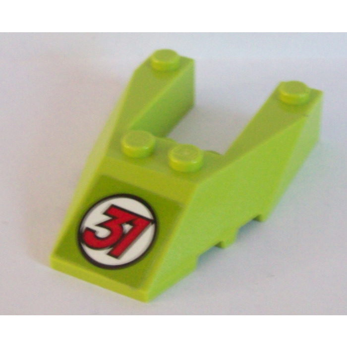 LEGO Wedge 6 x 4 Cutout with Red Number '31' Sticker with Stud Notches ...