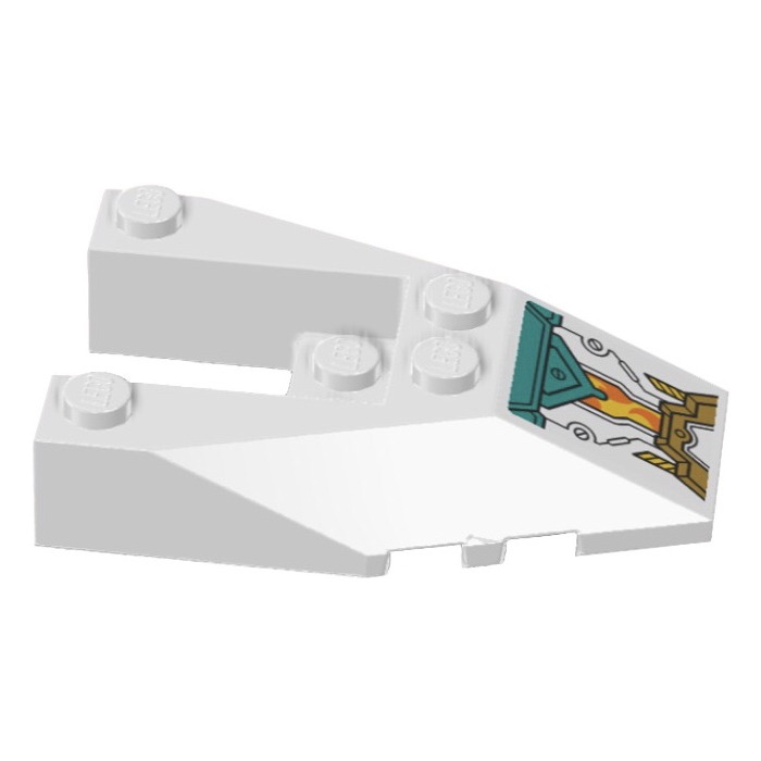 LEGO Wedge 6 x 4 Cutout with Turquoise and Gold Panels Sticker with ...